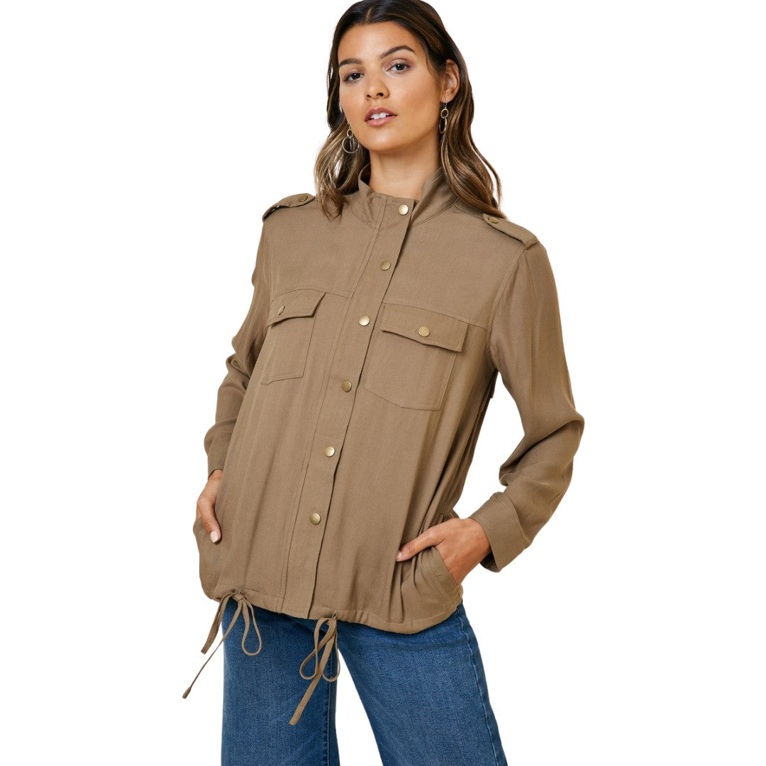 Women's Olive Cargo Jacket – Ella Claire & Co.